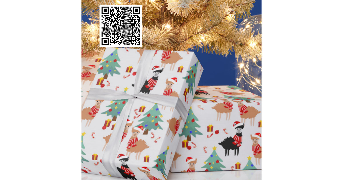 Cute Alpaca Christmas Pattern Wrapping Paper | Zazzle