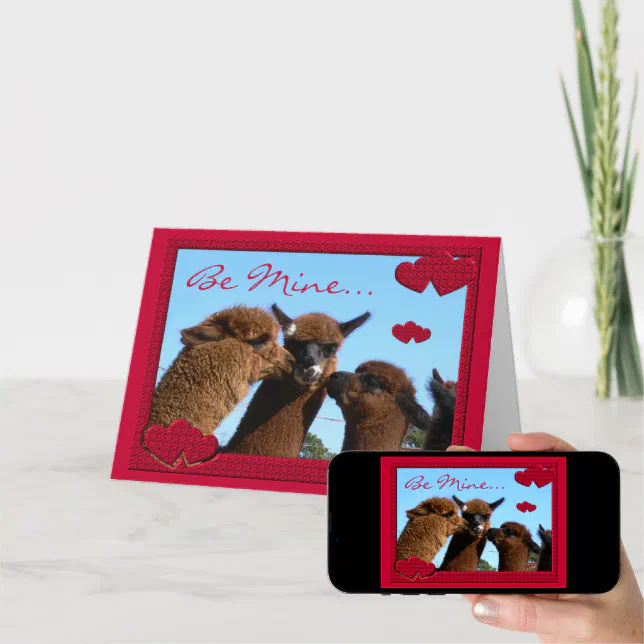 Cute Alpaca Valentines Day Greeting Card | Zazzle