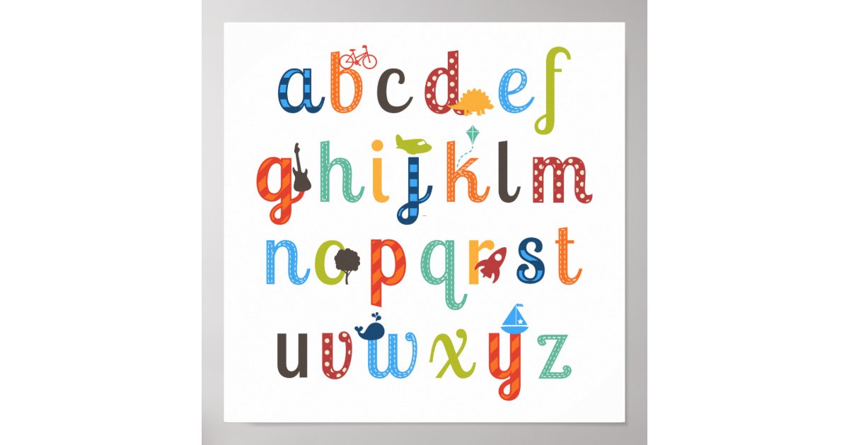 Cute Alphabet Design Poster | Zazzle