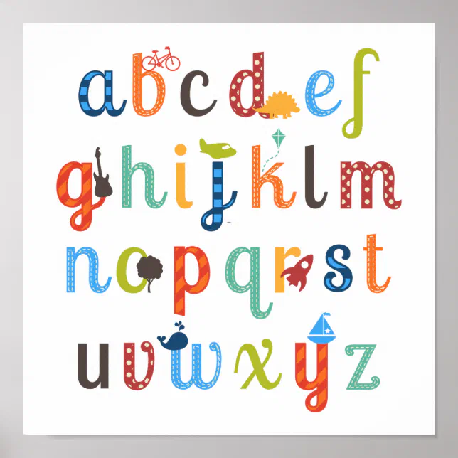 Cute Alphabet Design Poster | Zazzle