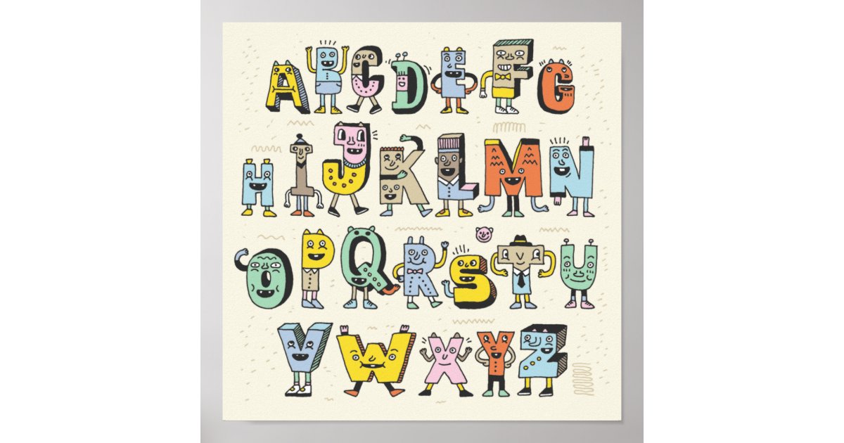 Cute Alphabet Poster | Zazzle
