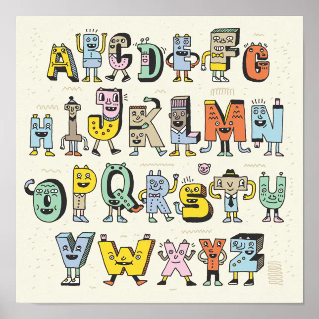 Cute Alphabet Poster | Zazzle