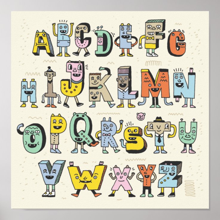 Cute Alphabet Poster | Zazzle