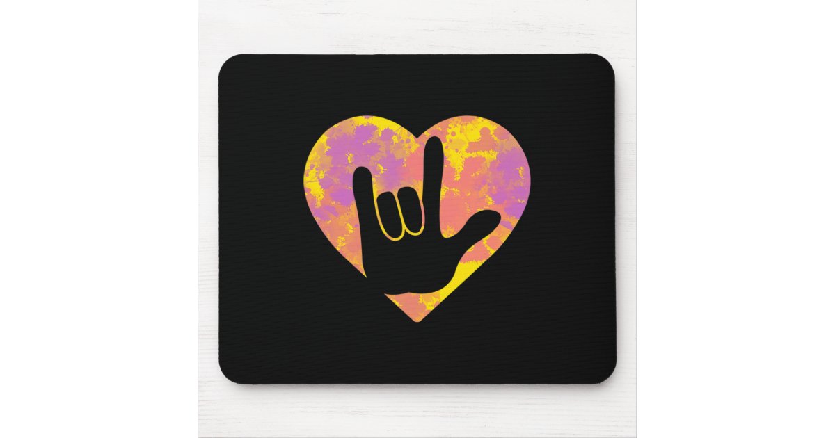 Cute American Sign Language Pride Deaf Awareness Mouse Pad | Zazzle