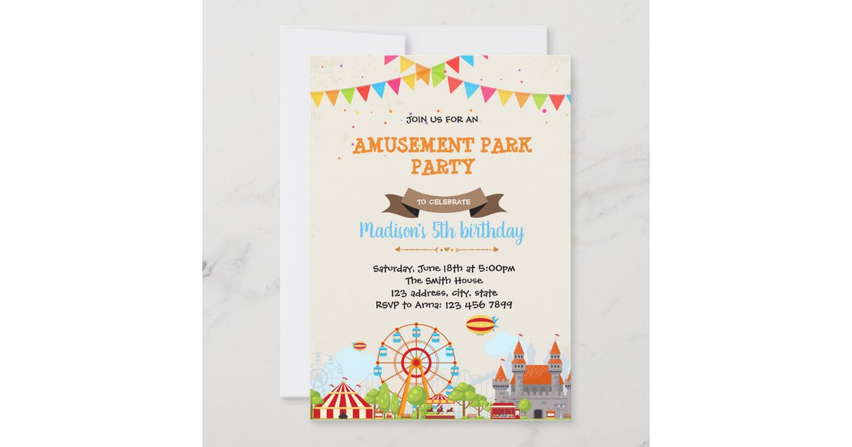 Cute amusement party invitation | Zazzle