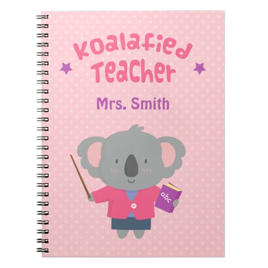 Cute Amusing Pun Koala Bear Teacher Notebook | Zazzle.com