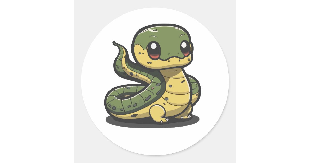 cute anaconda sticker cartoon style | Zazzle