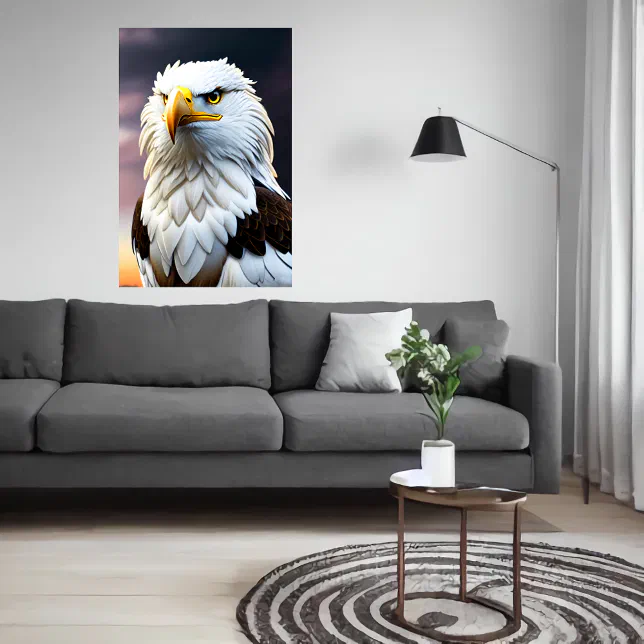 Cute and adorable eagle | AI Art Poster | Zazzle