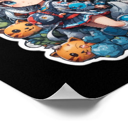 Cute and Beautiful Anime Style Poster | Zazzle