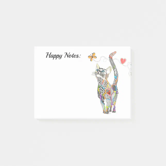 Cute and Colorful Cat Post-it Notes | Zazzle