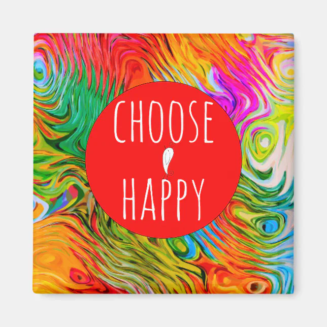 Cute and Colorful Choose Happy Magnet 2" | Zazzle