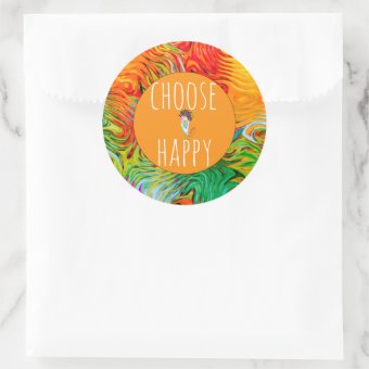 Cute and Colorful Choose Happy Sticker | Zazzle