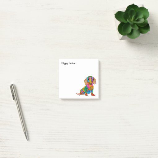 Cute and Colorful Dachshund Post-it Notes | Zazzle