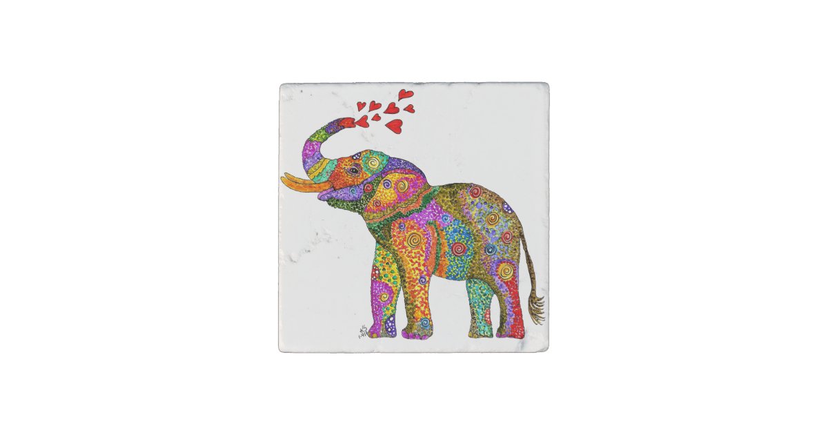 Cute and Colorful Elephant Magnet | Zazzle