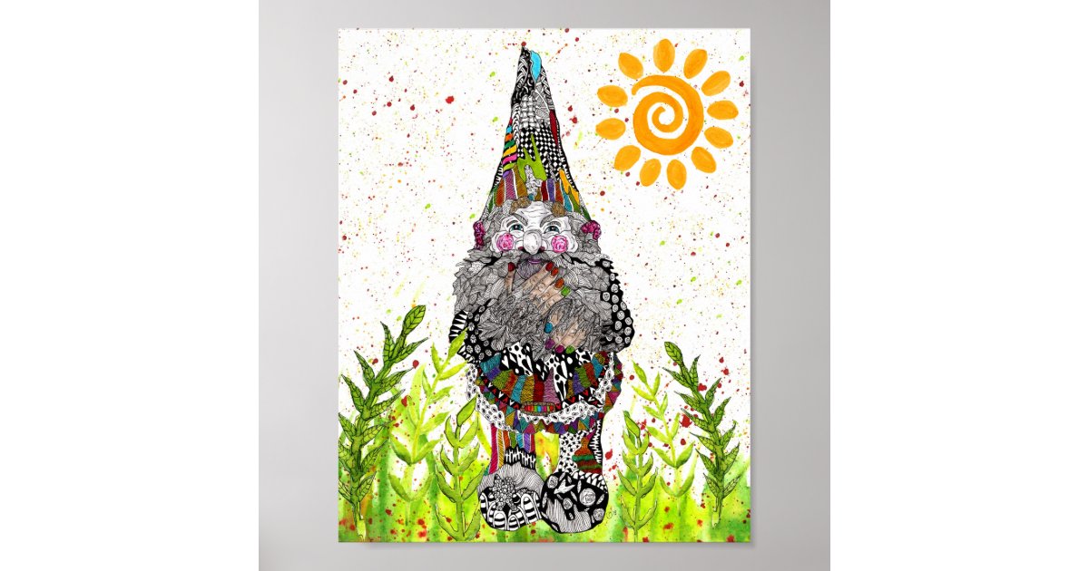 Cute and Colorful Gnome Poster - "8x10" | Zazzle