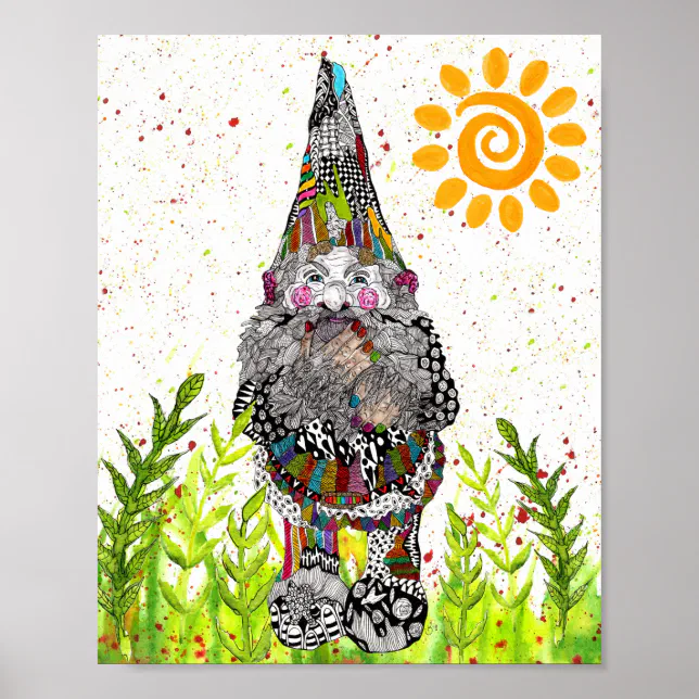 Cute and Colorful Gnome Poster - "8x10" | Zazzle