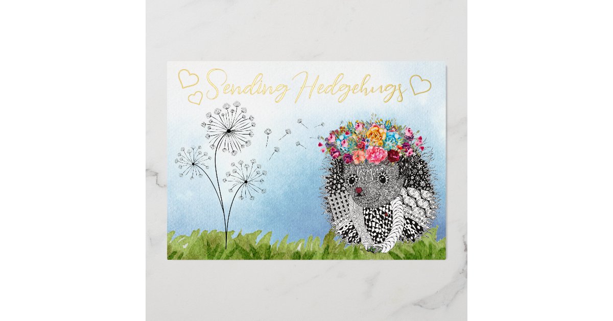 Cute and Colorful Hedgehog Greeting Card | Zazzle