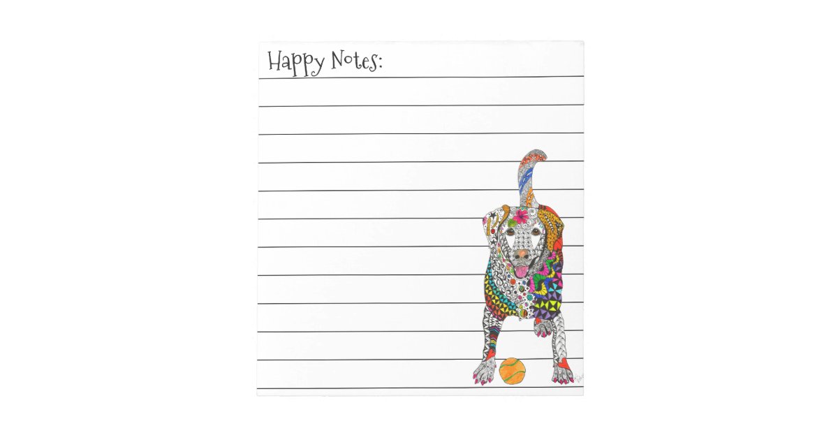 Cute and Colorful Labrador Retriever Notepad | Zazzle