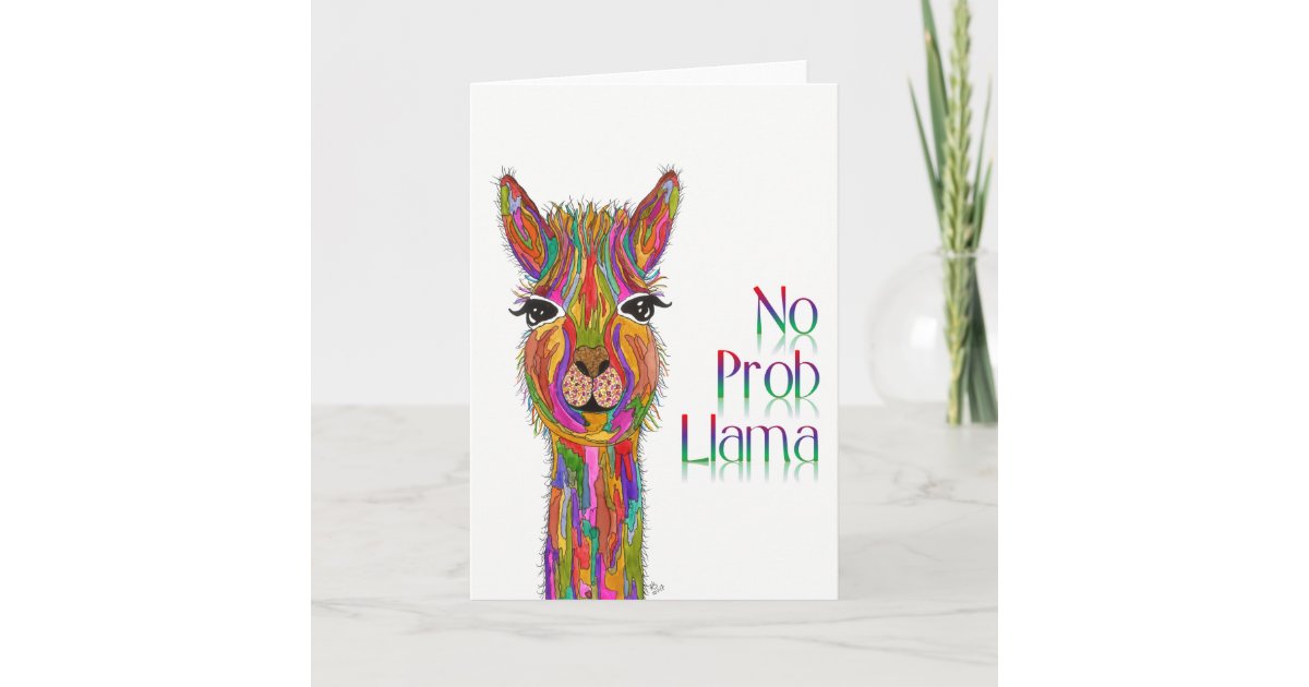 Cute and Colorful Llama Greeting Card | Zazzle