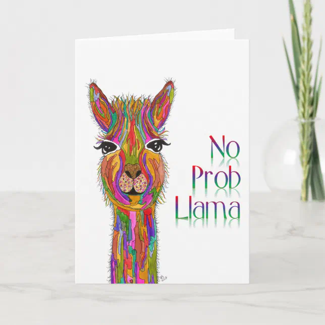Cute and Colorful Llama Greeting Card | Zazzle