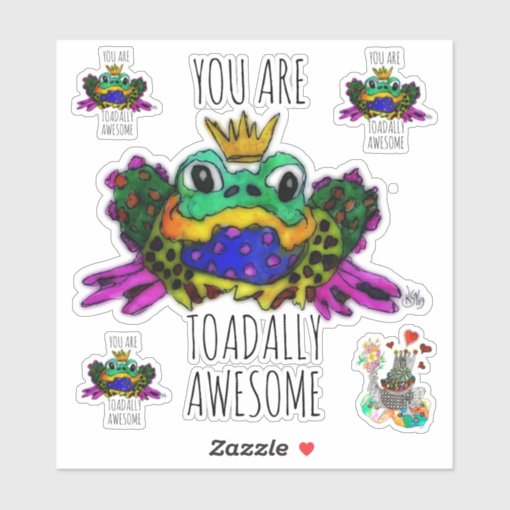Cute and Colorful You are Toadally Awesome Sticker | Zazzle