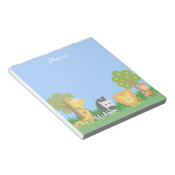 Cute and Colourful Safari Animals Theme Notepad | Zazzle
