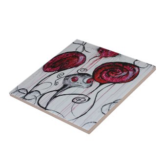 Cute and Creepy Creature Whimsical Goth Horror Art Tile | Zazzle
