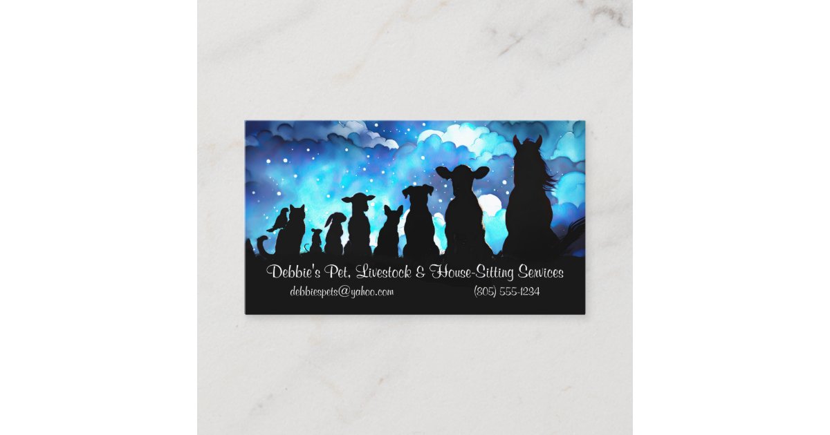 Cute and Fun House Pet and Livestock House Sitting Business Card | Zazzle