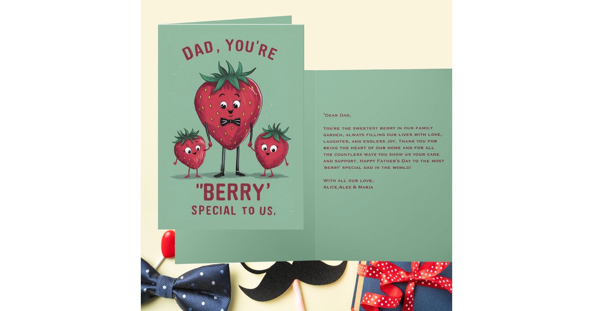 Cute and Funny Berry Special Father's Day Card | Zazzle