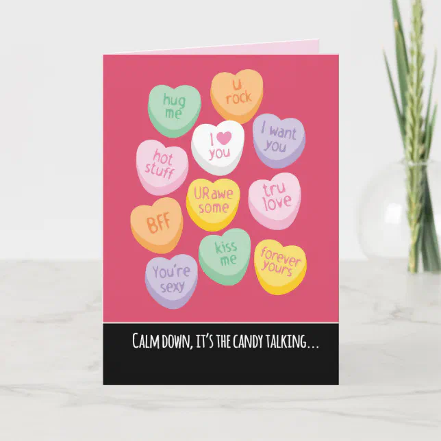 Cute and Funny Candy Hearts Valentine's Day Holiday Card | Zazzle