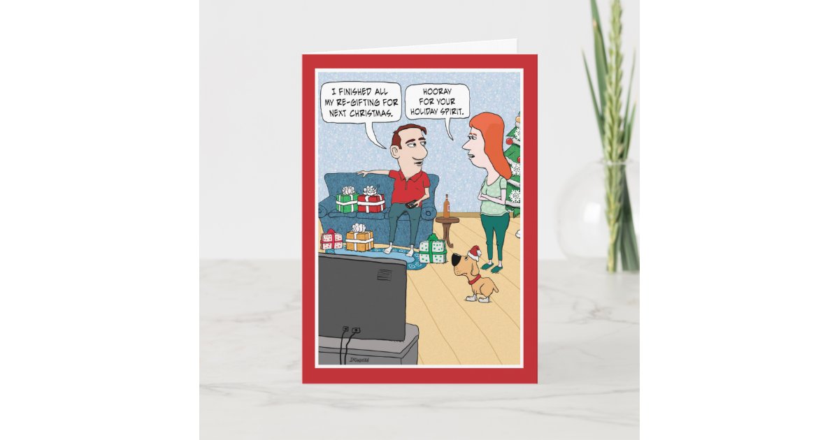 Cute and Funny Re-gifting Christmas Card | Zazzle