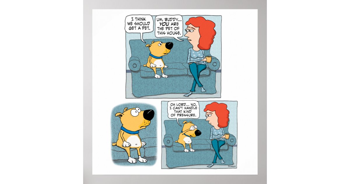 Cute and Funny Stressed-Out Dog Poster | Zazzle