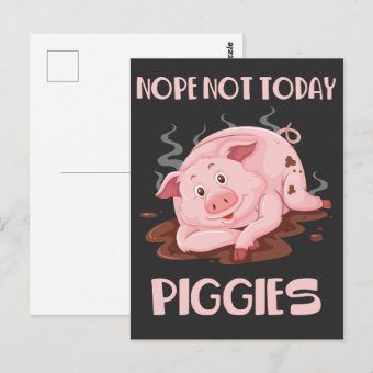 Cute and Lazy Pig Funny Hog Sleeping Farm Animal Postcard | Zazzle