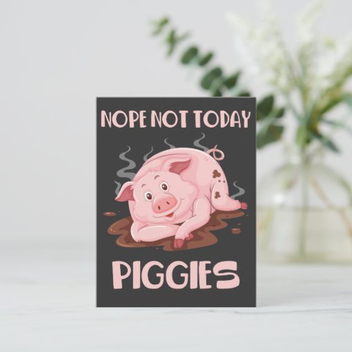 Cute and Lazy Pig Funny Hog Sleeping Farm Animal Postcard | Zazzle