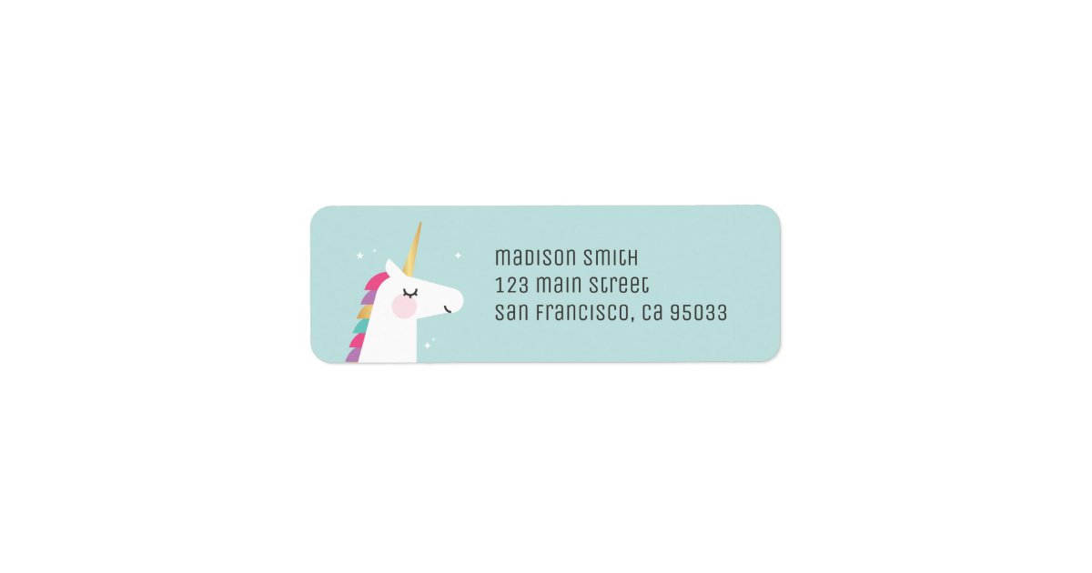 Cute and Modern Rainbow Unicorn Label | Zazzle.com