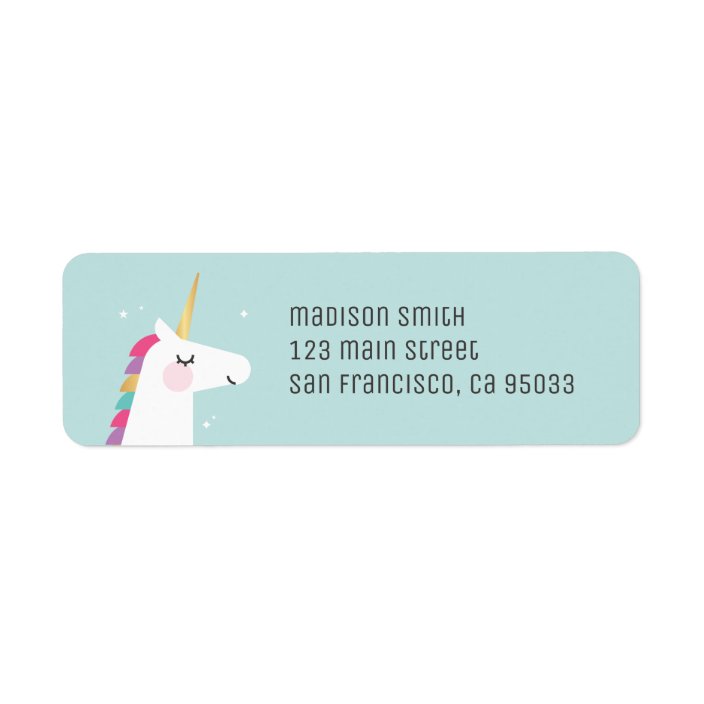 Cute and Modern Rainbow Unicorn Label | Zazzle.com