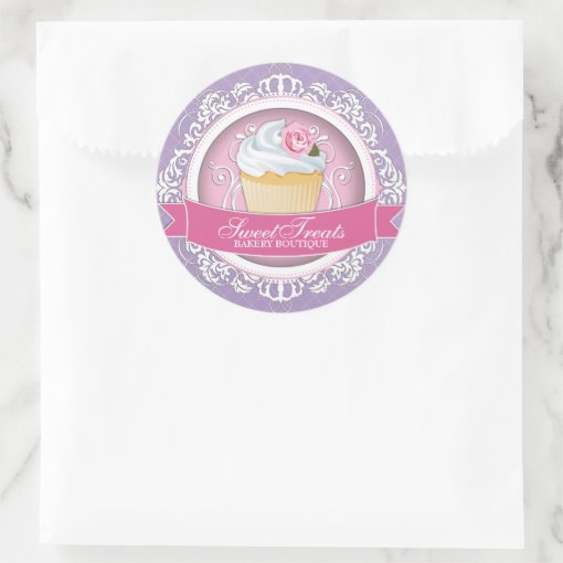 Cute and Playful Cupcake Box Stickers | Zazzle
