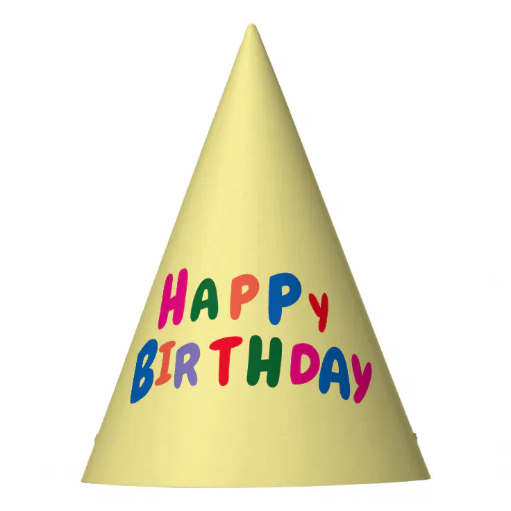 Cute and Simple Happy Birthday Party Hat | Zazzle