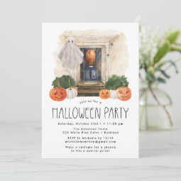 Cute and Spooky Haunted House Halloween Party Invitation | Zazzle