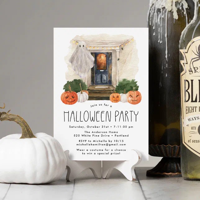 Cute and Spooky Haunted House Halloween Party Invitation | Zazzle