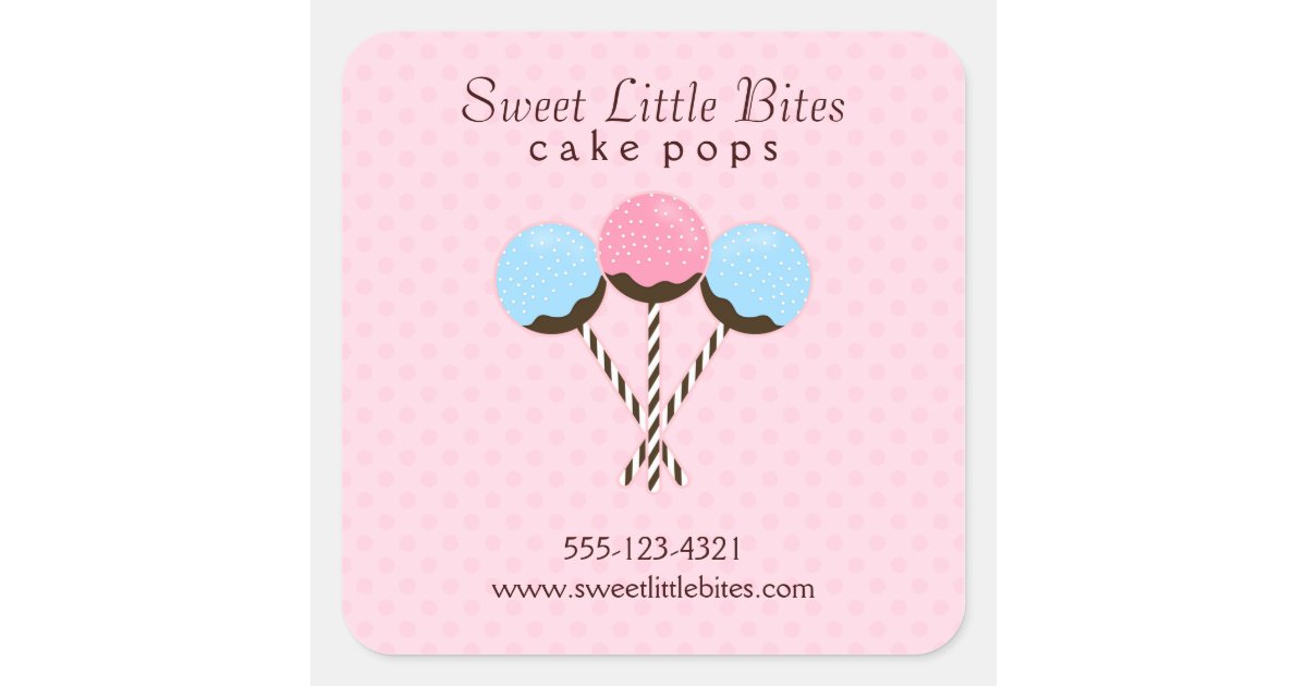 Cute and Trendy Cake Pops Square Sticker | Zazzle