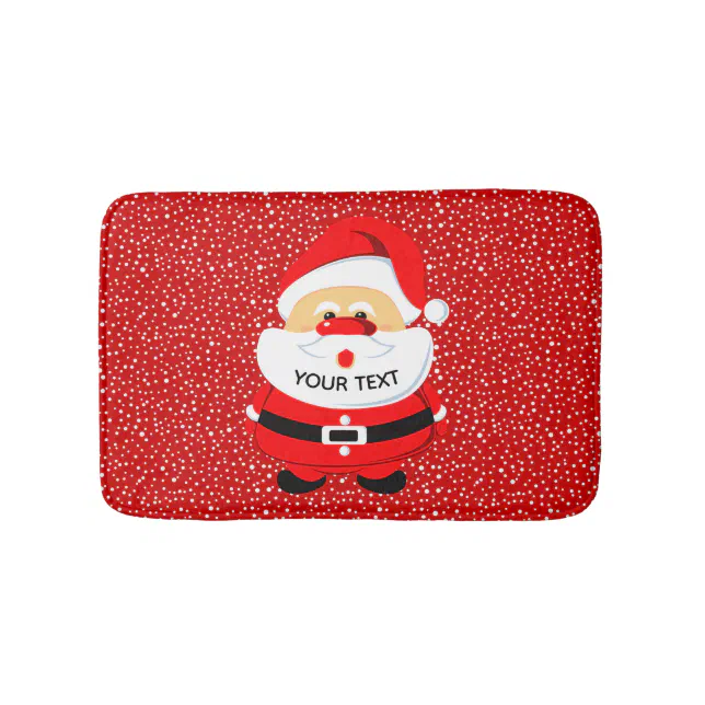 Cute and whimsical Santa Claus, Christmas holiday Bath Mat | Zazzle