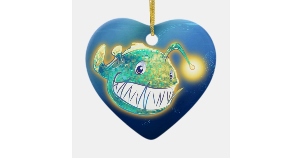 Cute Angler Fish Ceramic Ornament | Zazzle