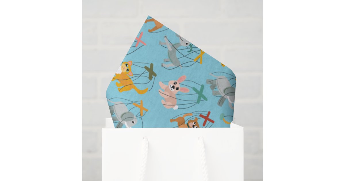 Cute Animal Marionette Puppets Puppeteer Pattern Tissue Paper | Zazzle