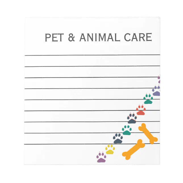 Cute Animal Pet Care Business Office Notepad | Zazzle