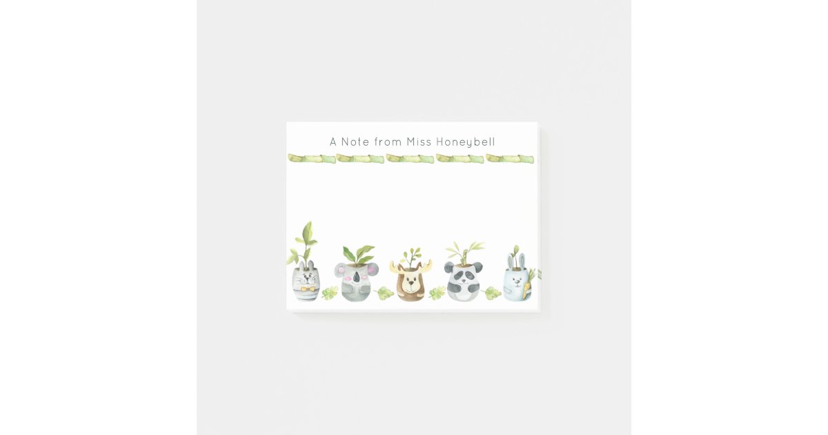 Cute Animal Pot Plants Personalized Note From .. | Zazzle