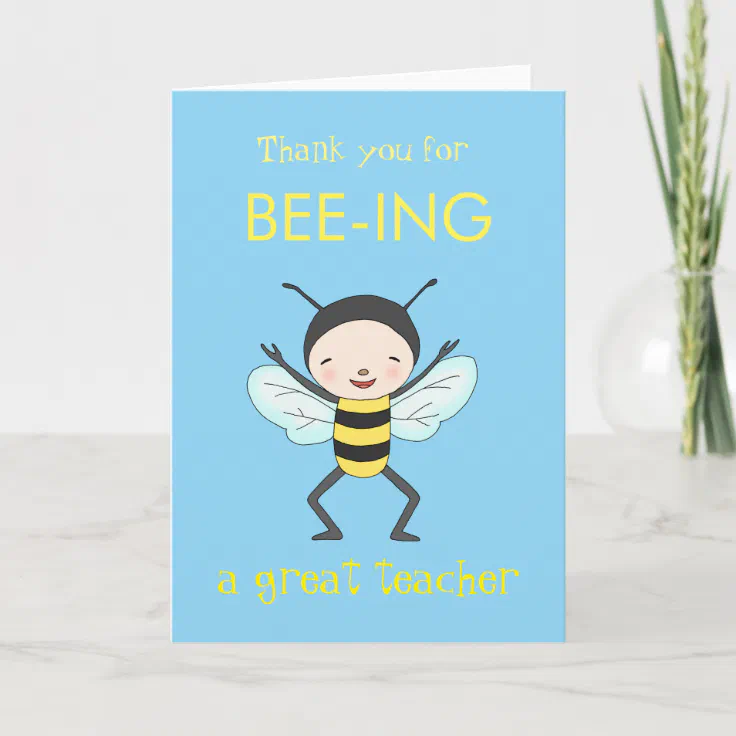 Cute Animal Pun Thank you Teacher appreciation Card | Zazzle