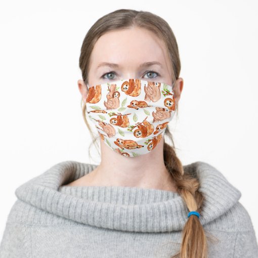 Cute animal sloth cloth face masks | Zazzle