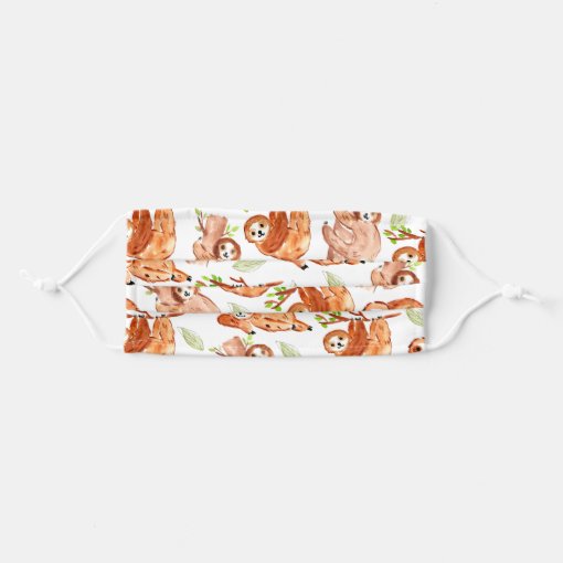 Cute animal sloth cloth face masks | Zazzle