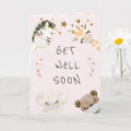 cute animals face masks get well card | Zazzle